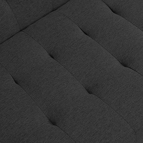 NewCosmos Wood Frame, Stainless Leg, FUTON, Sofa Bed Black