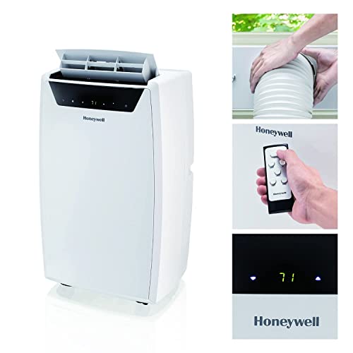 Honeywell 11,000 BTU / 50 Pint Portable Air Conditioner and Dehumidifier, Cools Rooms Up to 500 Sq. Ft, with Fan, Drain Pan, and Insulation Tape, (White)