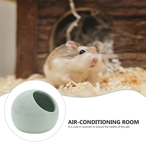POPETPOP Small Animal Pet House Ceramic Nest Cool Bed Hamster Hideout House Hut Cave for Chinchillas Hamster Gerbils Hedgehog Green