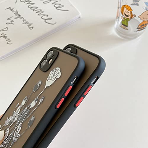 ZTOFERA Case for iPhone 11 6.1", Black Butterfly Rose Cute Girls Case Matte Floral Soft Silicone Case, Thin Slim Lightweight Protective Bumper Cover for iPhone 11 6.1"-Butterfly