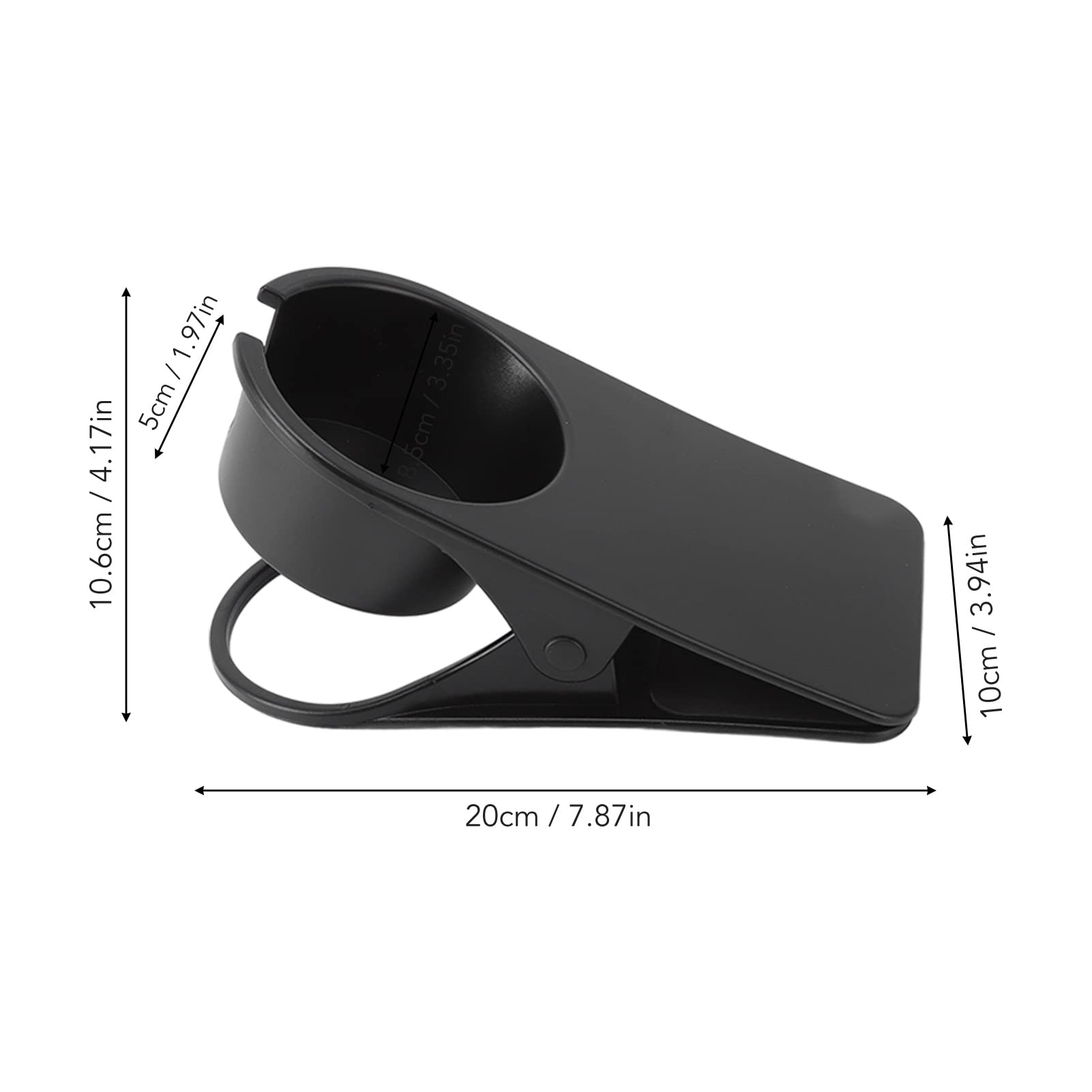 Drinking Cup Holder Clip Table Edge Clamp Cup Holder Place Water Glass Coffee Mug Beverage Cell Phone for Home Office (Black)