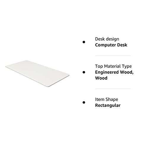 Tangkula 55 x 28 Inches Universal Relevance Table Top, Solid 1 Piece Wooden Desktop for Height Adjustable Electric Standing Desk Frame, Rectangular Countertop for Stand Up Desk (White)