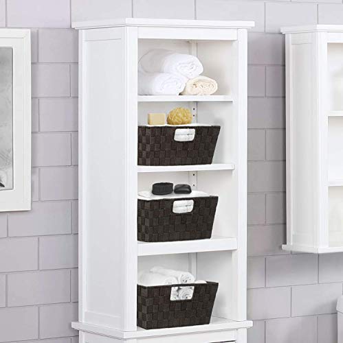 Sorbus Woven Basket Bin Set - Shelf Storage ToteĀ Baskets for Household Items - Stackable with Woven Straps & Built-in Carry Handles (Black)