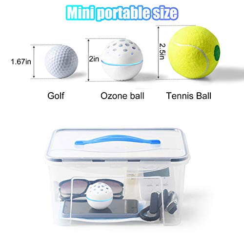 Micrael Home Portable Ozone Ball, Mini Ozone Air Purifier USB Rechargeable Small Deodorizer Odor Remover for Toilet, Shoes, Wardrobe, Car, Refrigerator