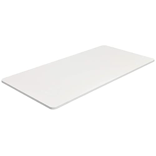 Tangkula 55 x 28 Inches Universal Relevance Table Top, Solid 1 Piece Wooden Desktop for Height Adjustable Electric Standing Desk Frame, Rectangular Countertop for Stand Up Desk (White)