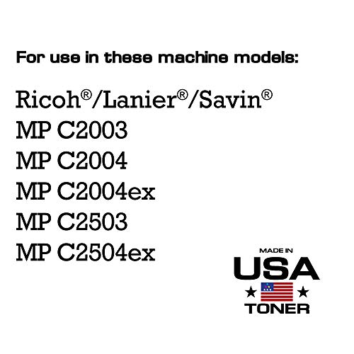 MADE IN USA TONER Compatible Replacement for Ricoh MP C2003 MP C2503 MP C2004 MP C2504 Lanier Savin MP C2003 MP C2503 841918 (Black, 2 Pack)