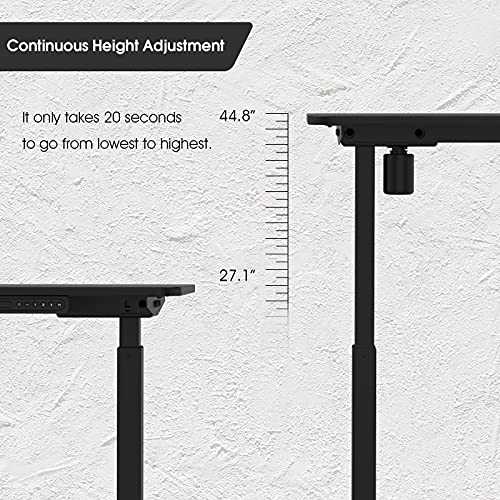 MPETAPT Electric Standing Desk 63 x 24 inch Adjustable Height Electric Computer Stand Up Desk, Full Sit Stand for Home and Office Table (63ββ, Rustic Brown+Black)