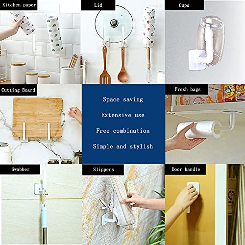 NOWEOD Universal Wall Hook, self-Adhesive Hook, Multi-Purpose Hooks (2 Pack) White
