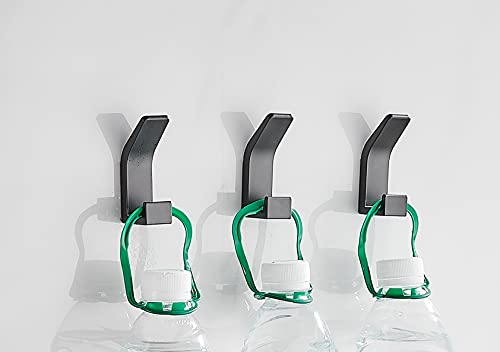 ALORE Bathroom Towel Hooks, Space Aluminum Coat Hook Robe Coat and Bath Brush Hook for Bath Kitchen Garage Hotel, Modern Heavy Duty Wall Mounted, Pack of 5(Black)