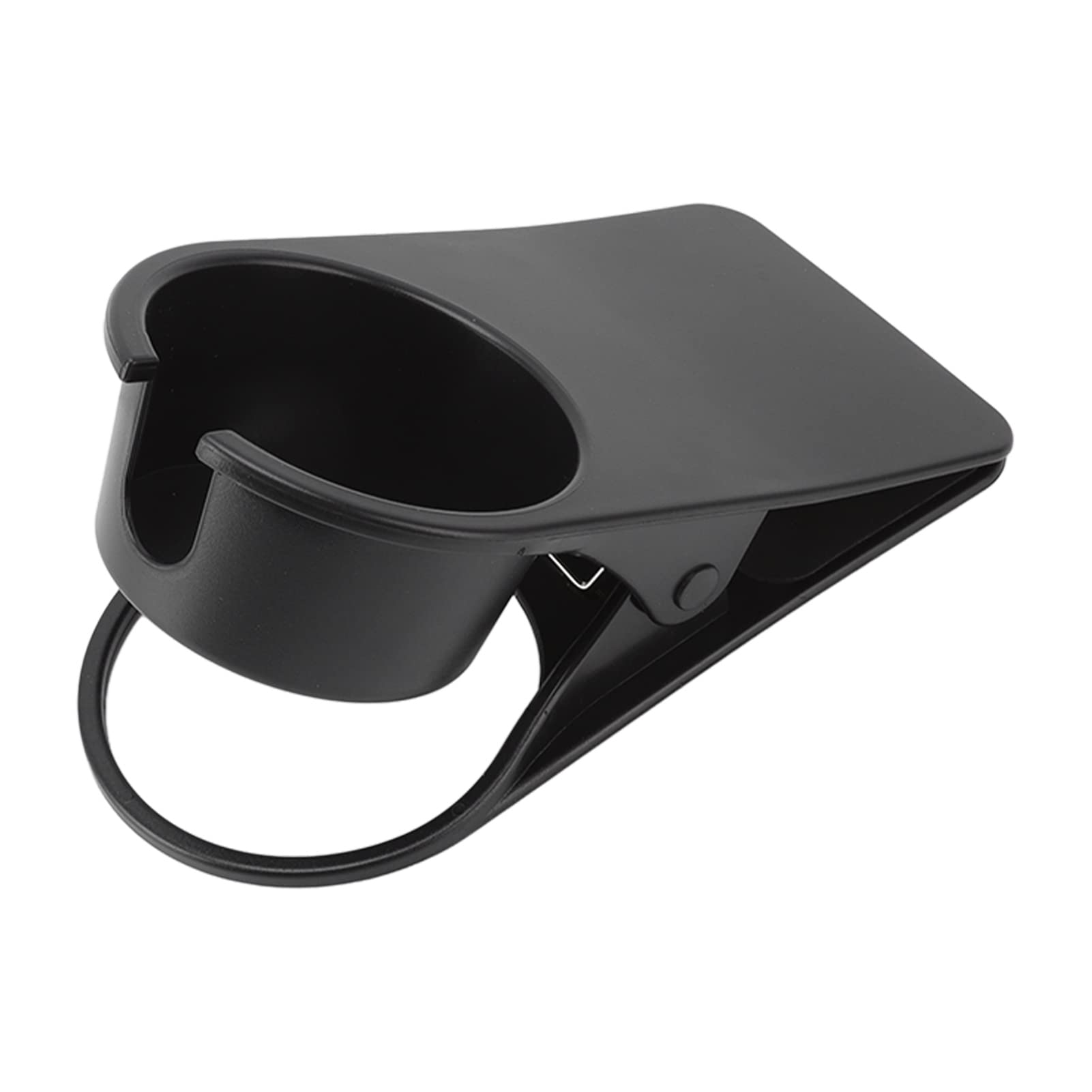 Drinking Cup Holder Clip Table Edge Clamp Cup Holder Place Water Glass Coffee Mug Beverage Cell Phone for Home Office (Black)