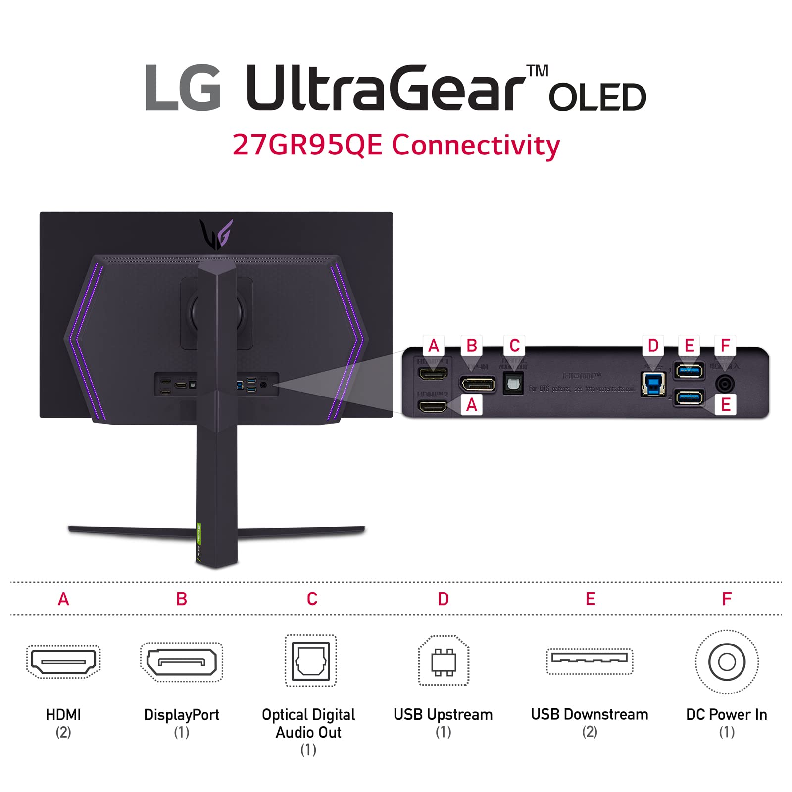 LG 27" Ultragear™ OLED QHD Gaming Monitor with 240Hz .03ms GtG & nVIDIA® G-SYNC® Compatible (Renewed), Black