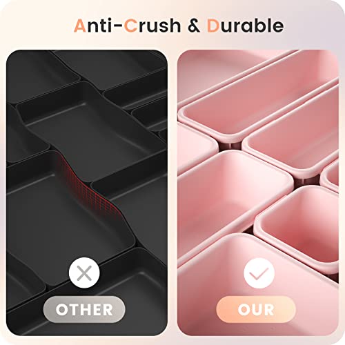 A-LuGei 【28PCS】 Drawer Organizer, Bathroom Organizers and Storage, Makeup organizer, Desk drawer organizer, Storage Bins for Kitchen Office Bedroom Vanity Jewelry Pantry Garage(3Size)