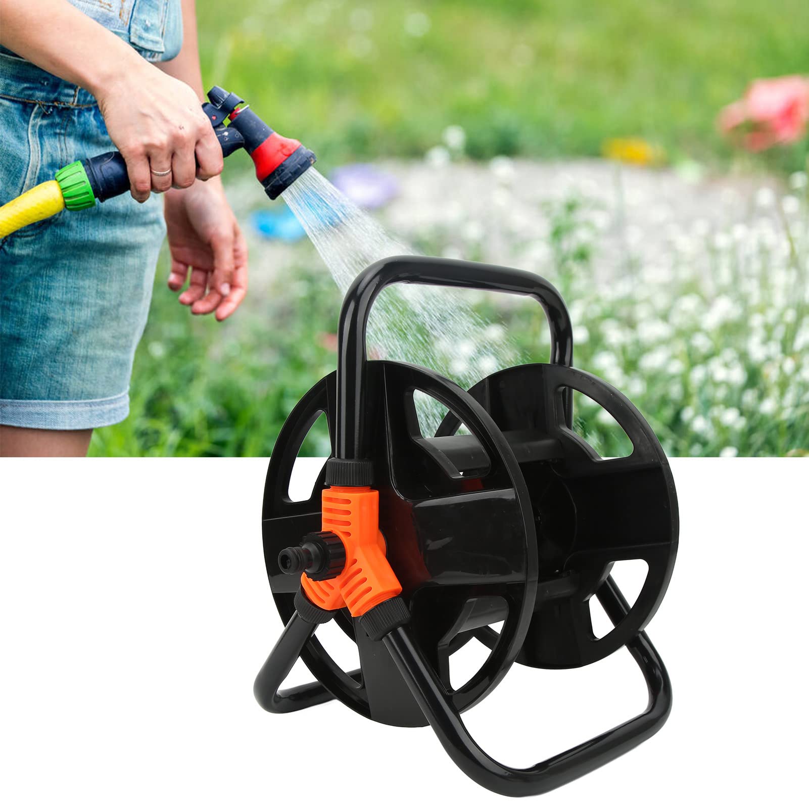 Hose Winding Reel, Hose Storage Reel, Hose Reel Water Pipe Storage Rack ABS Single Arm Tool, Portable Hose Cart Water Pipe Storage Rack Reel Garden Tool Accessories for Garden Car Washing Watering