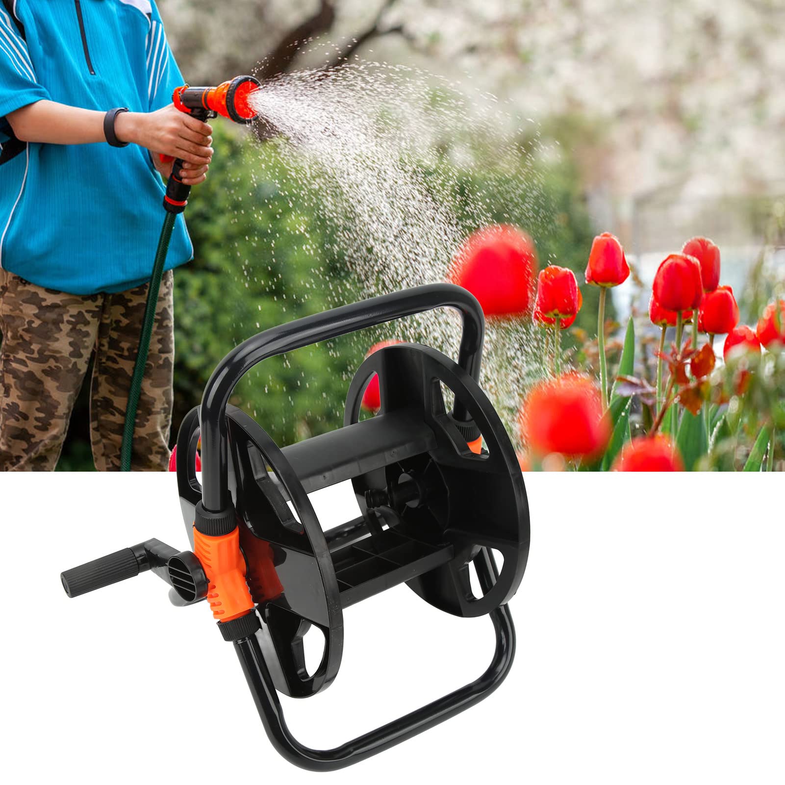 Hose Winding Reel, Hose Storage Reel, Hose Reel Water Pipe Storage Rack ABS Single Arm Tool, Portable Hose Cart Water Pipe Storage Rack Reel Garden Tool Accessories for Garden Car Washing Watering