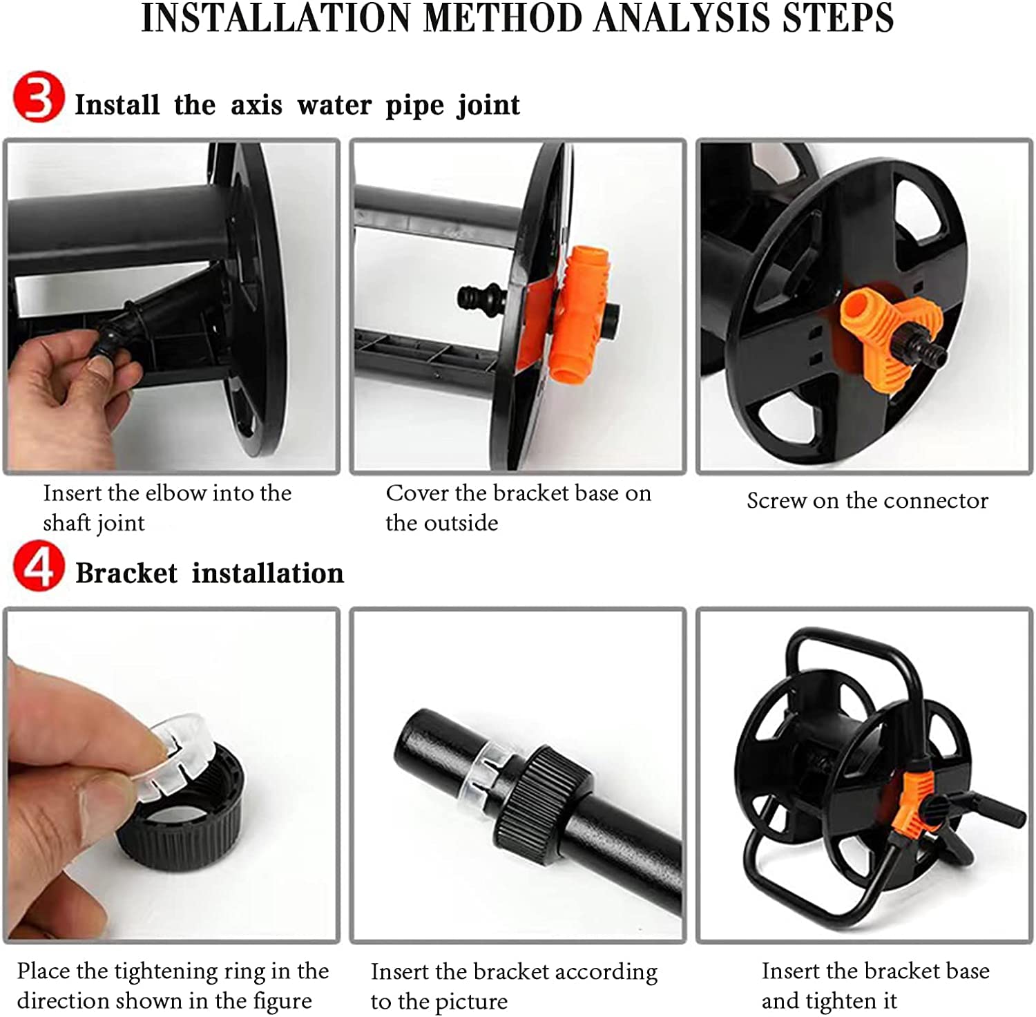 Hose Winding Reel, Hose Storage Reel, Hose Reel Water Pipe Storage Rack ABS Single Arm Tool, Portable Hose Cart Water Pipe Storage Rack Reel Garden Tool Accessories for Garden Car Washing Watering