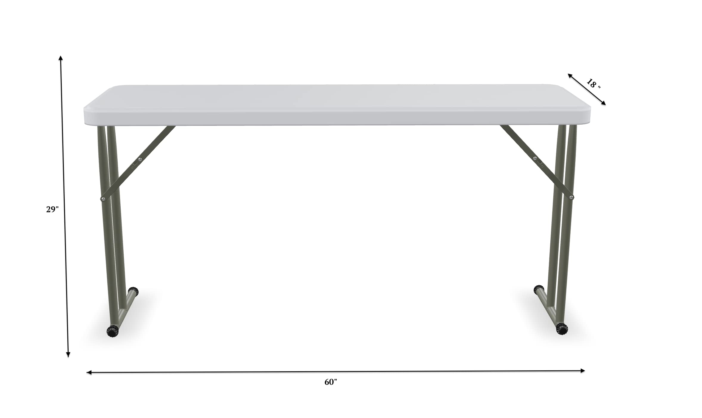 PRO&Family White Rectangle Adjustable Desk Seminar Folding Table Conference Conference Table Plastic Table Banquet Tables Skinny Folding Table (5, 18" x 60")