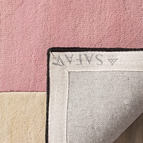 SAFAVIEH Fifth Avenue Collection 3' x 5' Ivory/Black FTV122A Handmade Mid-Century Modern Abstract Wool Area Rug