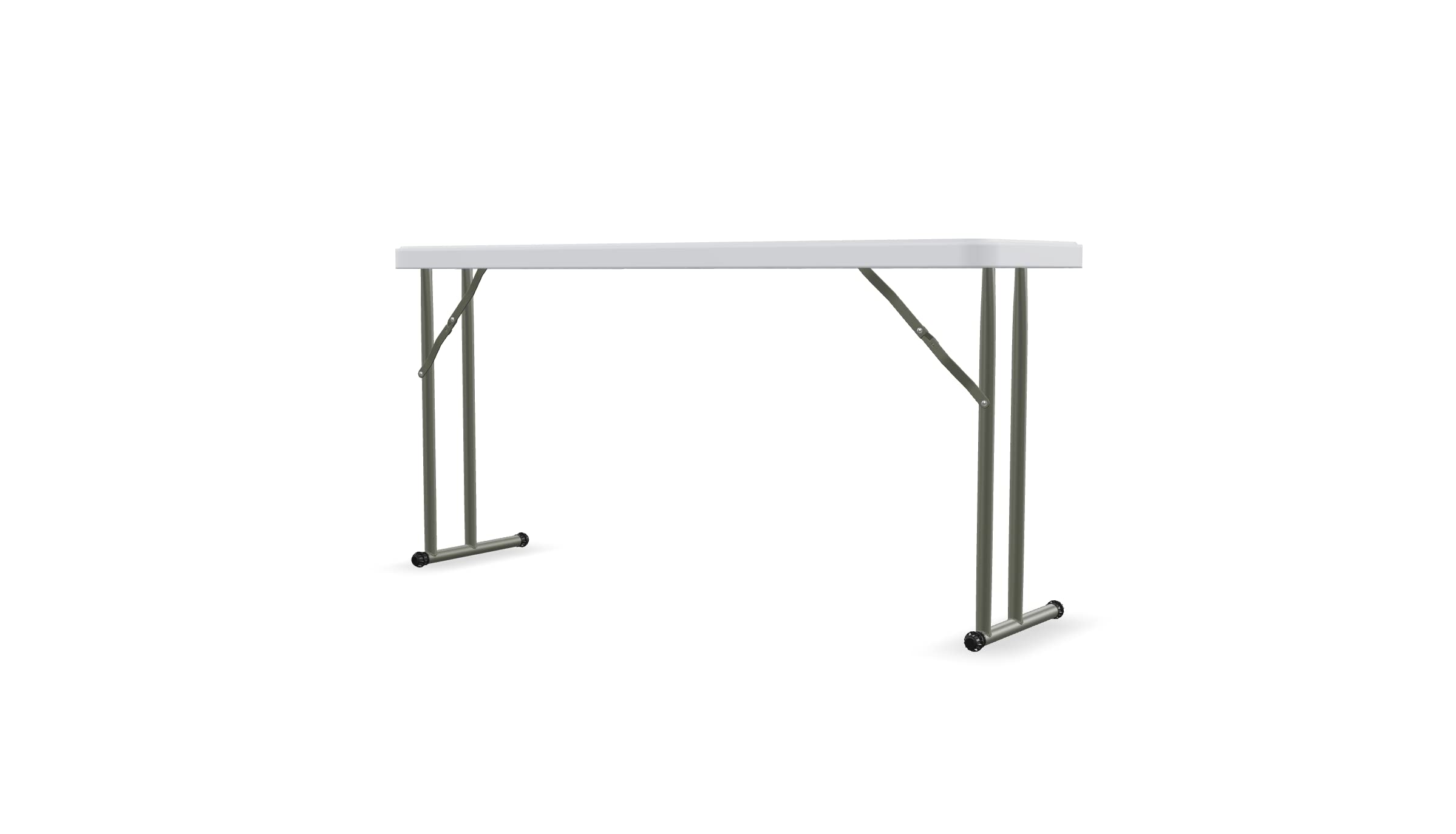 PRO&Family White Rectangle Adjustable Desk Seminar Folding Table Conference Conference Table Plastic Table Banquet Tables Skinny Folding Table (5, 18" x 60")