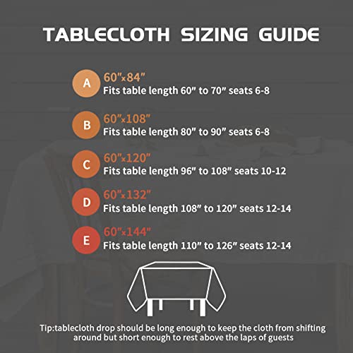 EVERLY 100% Pure Linen Rectangle Tablecloths 60x120Inches for Dining, Buffet Parties, Picnic,Events, Weddings and Restaurants, Decorative Halloween, Thanksgiving Machine Washable Tablecloths-White