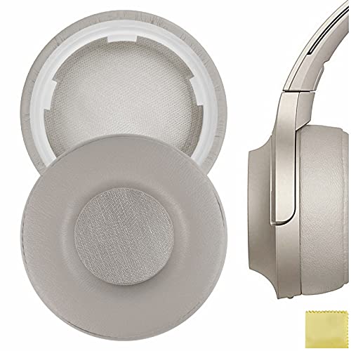 Geekria QuickFit Protein Leather Replacement Ear Pads for Sony WH-H800 Headphones Ear Cushions, Headset Earpads, Ear Cups Repair Parts (Golden)