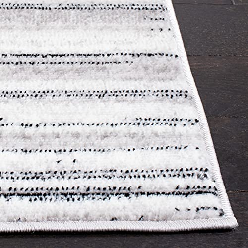 SAFAVIEH Skyler Collection 9' x 12' Ivory/Grey SKY121F Stripe Non-Shedding Living Room Dining Bedroom Area Rug