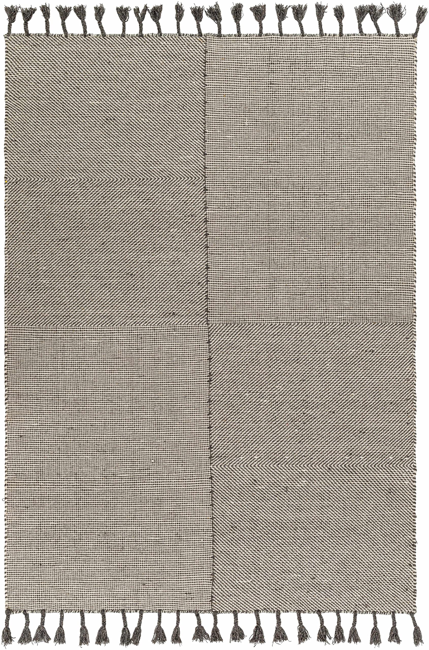 Hauteloom Abhay Wool Living Room, Bedroom Area Rug - Bohemian, Transitional - Light Gray, Taupe, Multi Brown - 8' x 10'