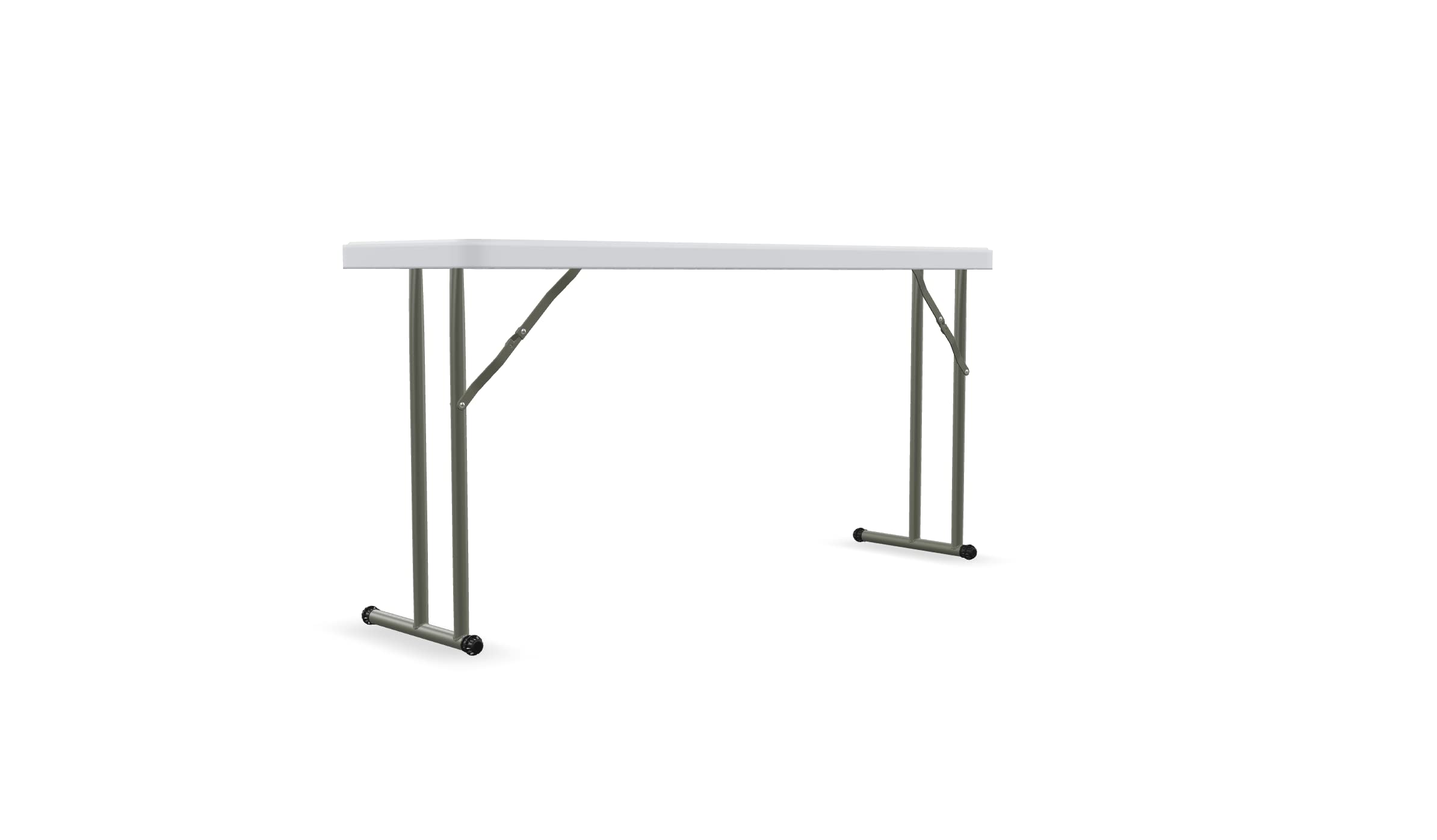 PRO&Family White Rectangle Adjustable Desk Seminar Folding Table Conference Conference Table Plastic Table Banquet Tables Skinny Folding Table (5, 18" x 60")
