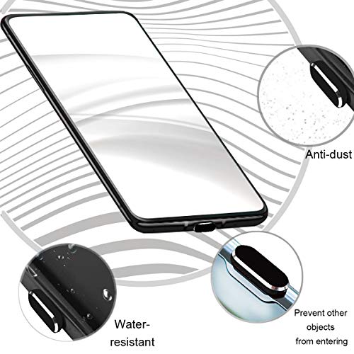 VIWIEU USB Type C Dust Plugs Charging Port Cover Caps with Earphone Jack Pin and Cable Protectors 2 Pack Compatible with Samsung Galaxy S22/S21/S20+ Ultra/Z Flip 4/Z Fold 4, Pixel 6a OnePlus 10T Black
