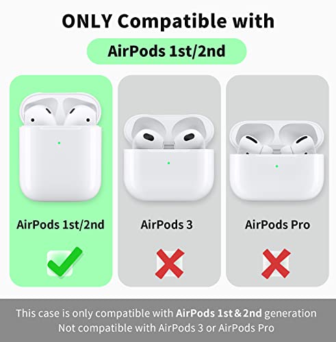 MOLOVA Bling Case for Airpods 1&2 Case,Hard Cover Glitter Rose Gold Luxury Leather with Gold-Plated Frame Shock Proof Cover with Keychain（Rose Gold）
