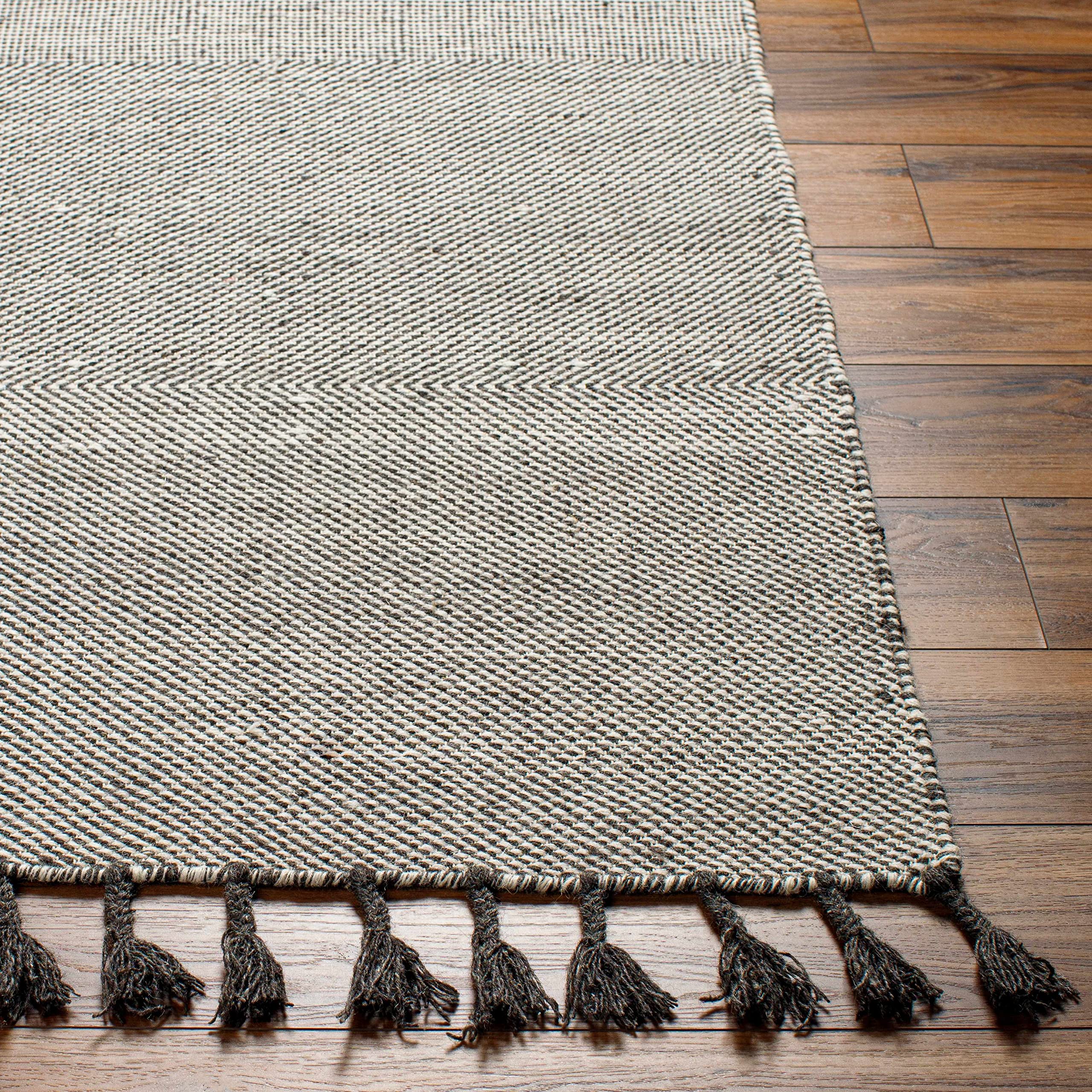 Hauteloom Abhay Wool Living Room, Bedroom Area Rug - Bohemian, Transitional - Light Gray, Taupe, Multi Brown - 8' x 10'