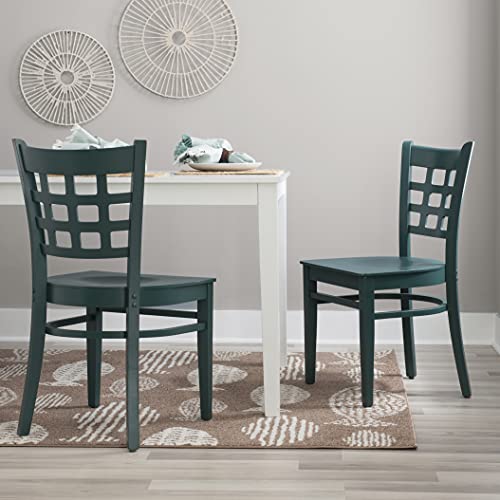 Linon Portis Dark Green Modern Dining Side Chair Set of 2