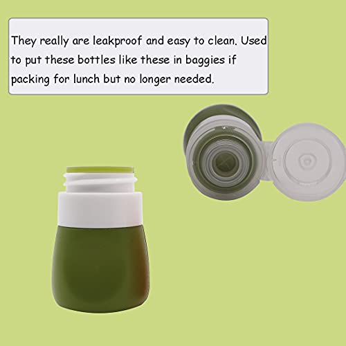 Ksooly 5-Pack 1.3Oz. Squeeze Salad Dressing Bottles with Cleaning Brush | Small Salad Dressing Container to Go | Portable Sauce Bottle Condiment Bottles | Food-grade Silicone, BPA Free