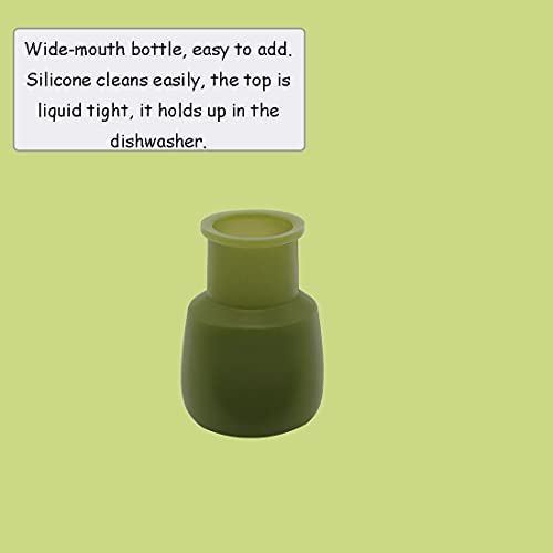 Ksooly 5-Pack 1.3Oz. Squeeze Salad Dressing Bottles with Cleaning Brush | Small Salad Dressing Container to Go | Portable Sauce Bottle Condiment Bottles | Food-grade Silicone, BPA Free