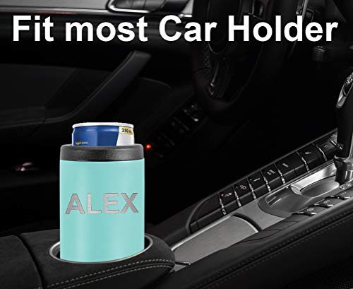Personalized Stainless Steel Engraved Insulated Beverage Holder Customized Can Cooler with Custom Name Text β Wedding, Birthday, Corporate Gift (Light Purple, Slim)