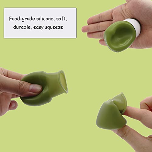 Ksooly 5-Pack 1.3Oz. Squeeze Salad Dressing Bottles with Cleaning Brush | Small Salad Dressing Container to Go | Portable Sauce Bottle Condiment Bottles | Food-grade Silicone, BPA Free
