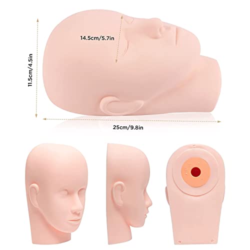 Lash Mannequin Head, BUCICE Practice Training Head, Professional Makeup Soft-Touch Rubber Practice Head, Cosmetology Doll Face Head for Make Up and Lash Extention