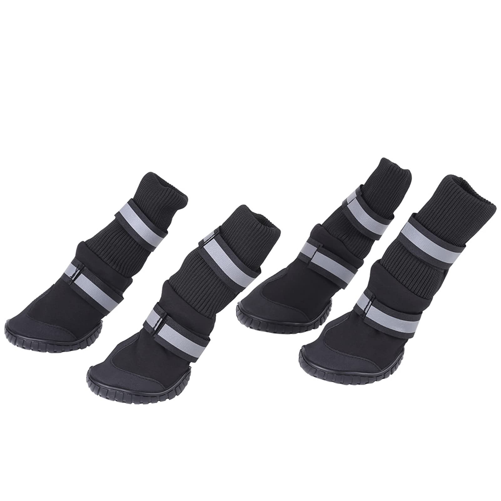 4pcs set Waterproof, Anti Slip Protective Boots dog boots Pet Dog Shoes for Large Dogs Red L ()