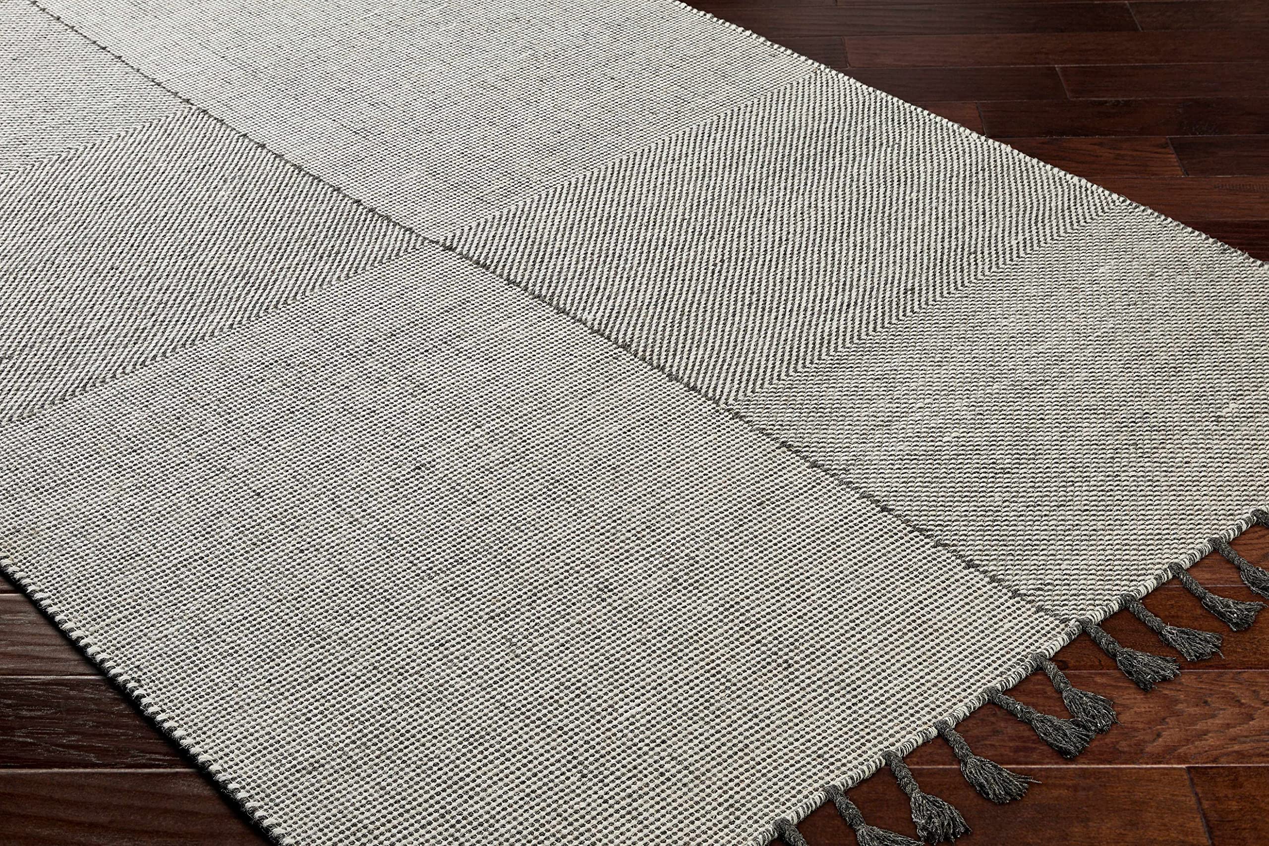 Hauteloom Abhay Wool Living Room, Bedroom Area Rug - Bohemian, Transitional - Light Gray, Taupe, Multi Brown - 8' x 10'