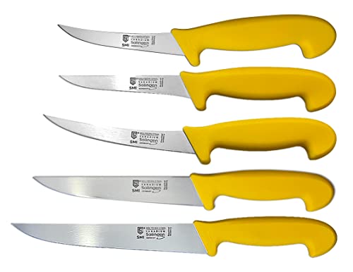 SMI - 5 Pcs Butcher Knife Set Professional Boning Knife Chef Knife Sharp Kitchen Knives Solingen Knife - Made In Germany