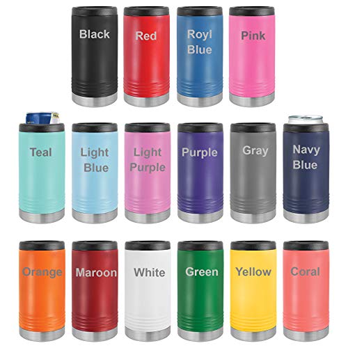 Personalized Stainless Steel Engraved Insulated Beverage Holder Customized Can Cooler with Custom Name Text β Wedding, Birthday, Corporate Gift (Light Purple, Slim)