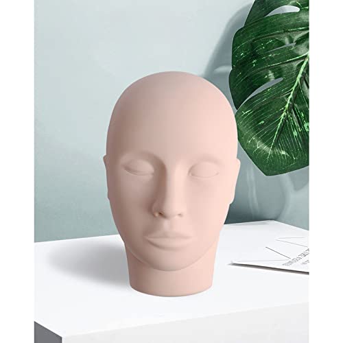 Lash Mannequin Head, BUCICE Practice Training Head, Professional Makeup Soft-Touch Rubber Practice Head, Cosmetology Doll Face Head for Make Up and Lash Extention
