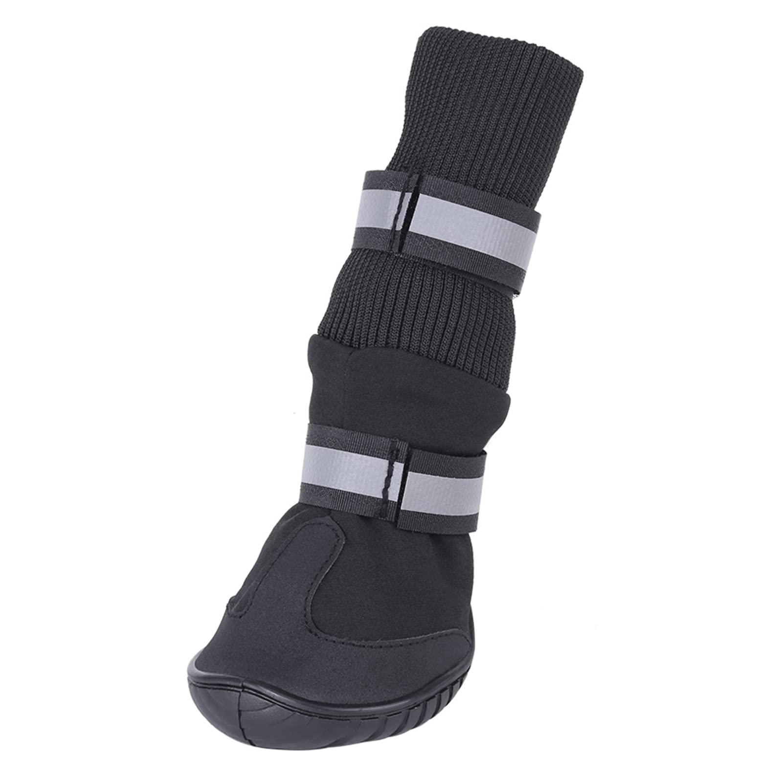 4pcs set Waterproof, Anti Slip Protective Boots dog boots Pet Dog Shoes for Large Dogs Red L ()
