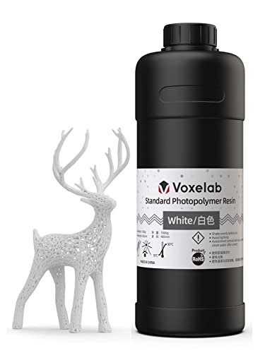 3D Printer Resin - Fast Curing 405nm UV Photopolymer Liquid Ink, High Toughness for 4K 8K LCD/DLP/SLA 3D Printing (White-1kg)