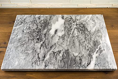 Marble Cutting Board for Kitchen, Serving, Pastry, Charcuterie, Cheese - 16β x 12β and 16β Marble Rolling Pin Combo - Nonslip Feet for Stability - Accessories For Bakers, Gift Home Decor ideas