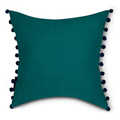 Vera Bradley by Classic Accessories Water-Resistant Outdoor Throw Pillow with Poms, 18 x 18 x 8 Inch, 2 Pack, Happy Blooms