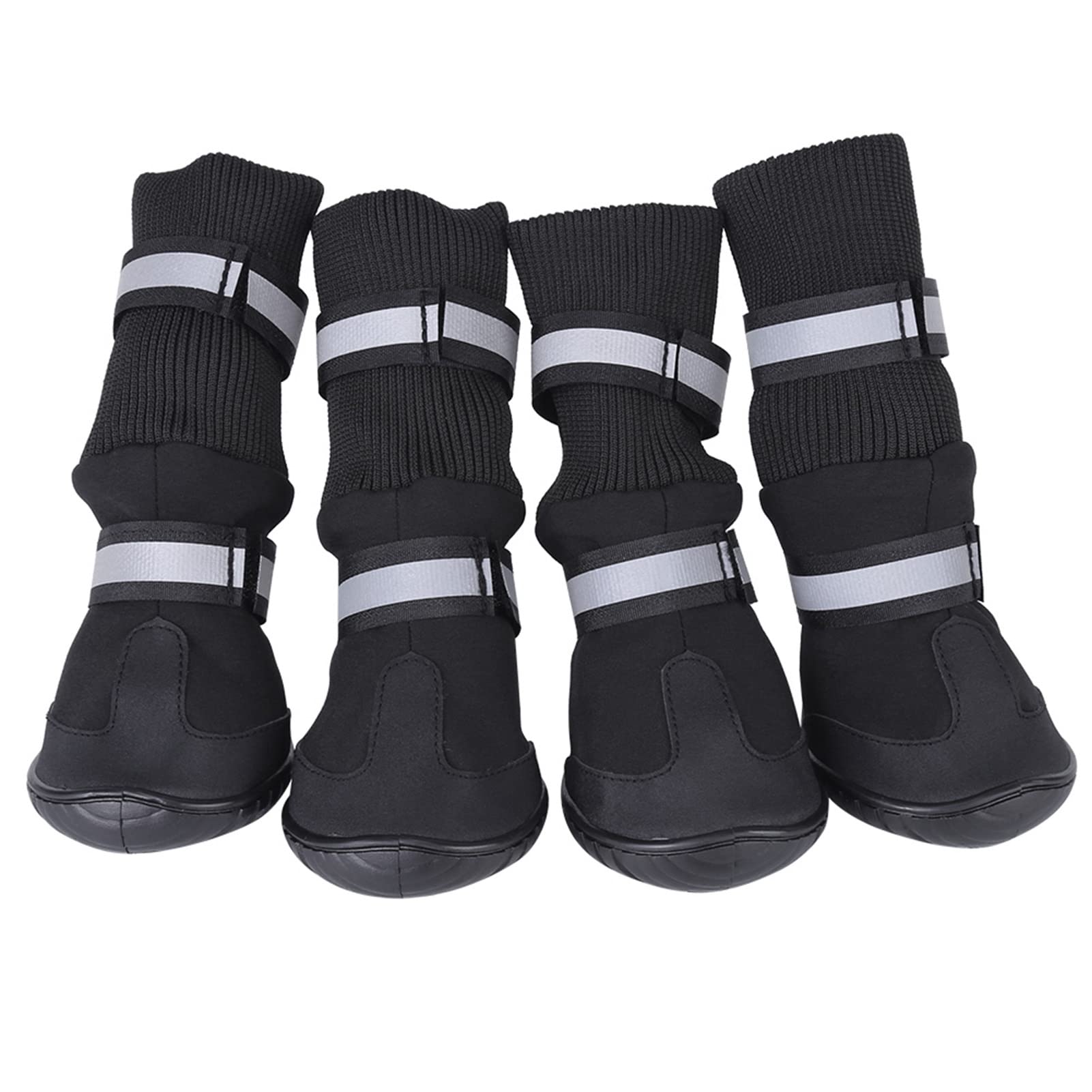 4pcs set Waterproof, Anti Slip Protective Boots dog boots Pet Dog Shoes for Large Dogs Red L ()