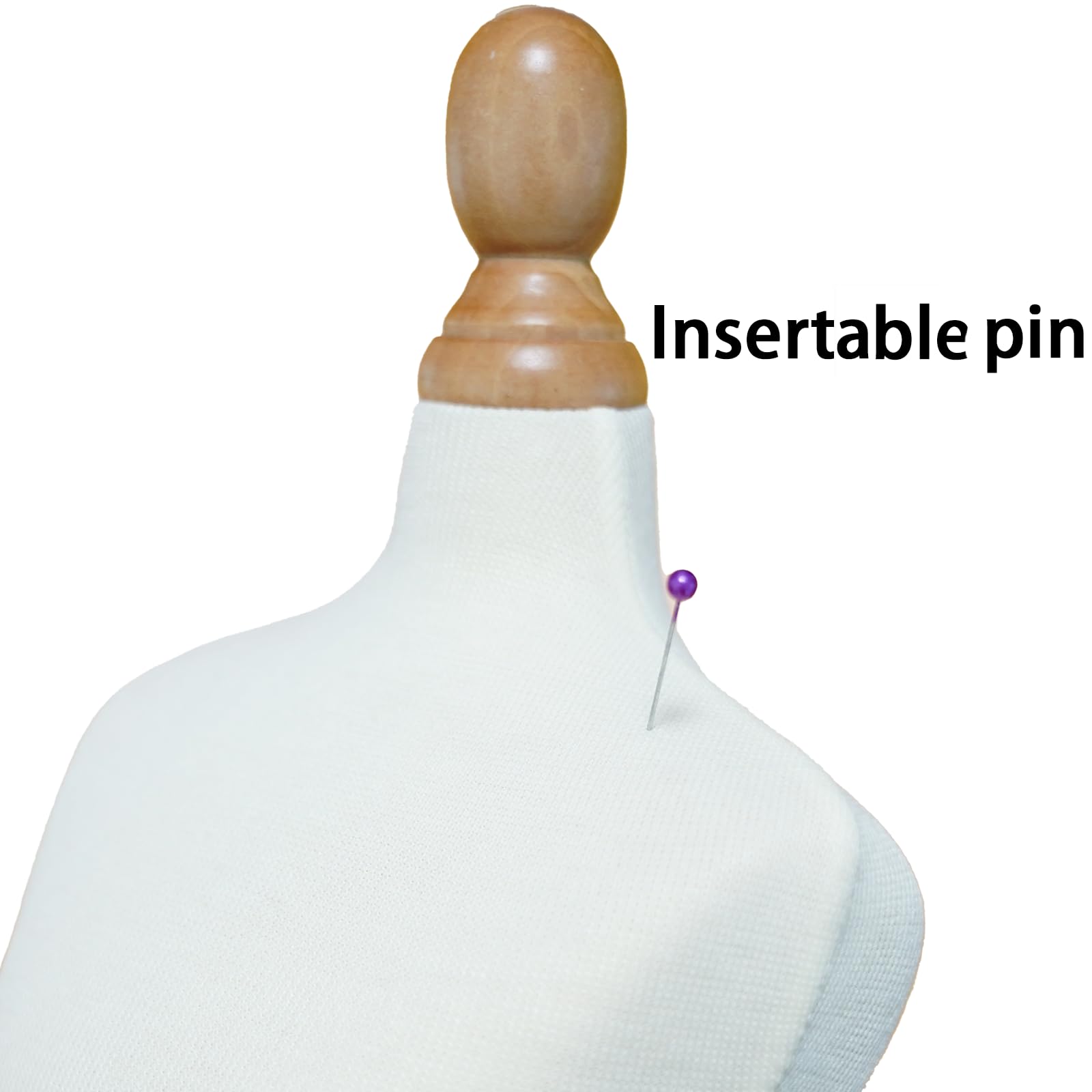 Parfumfloral Male Dress Form Mannequin(Not Full Size Body Height 12.8 inch for Sewing, 1/3 Size Female Tailor Dressmaker Dummy for Pattern Making Fully Pinnable Mannequin with Metal Base (1/3 Beige)