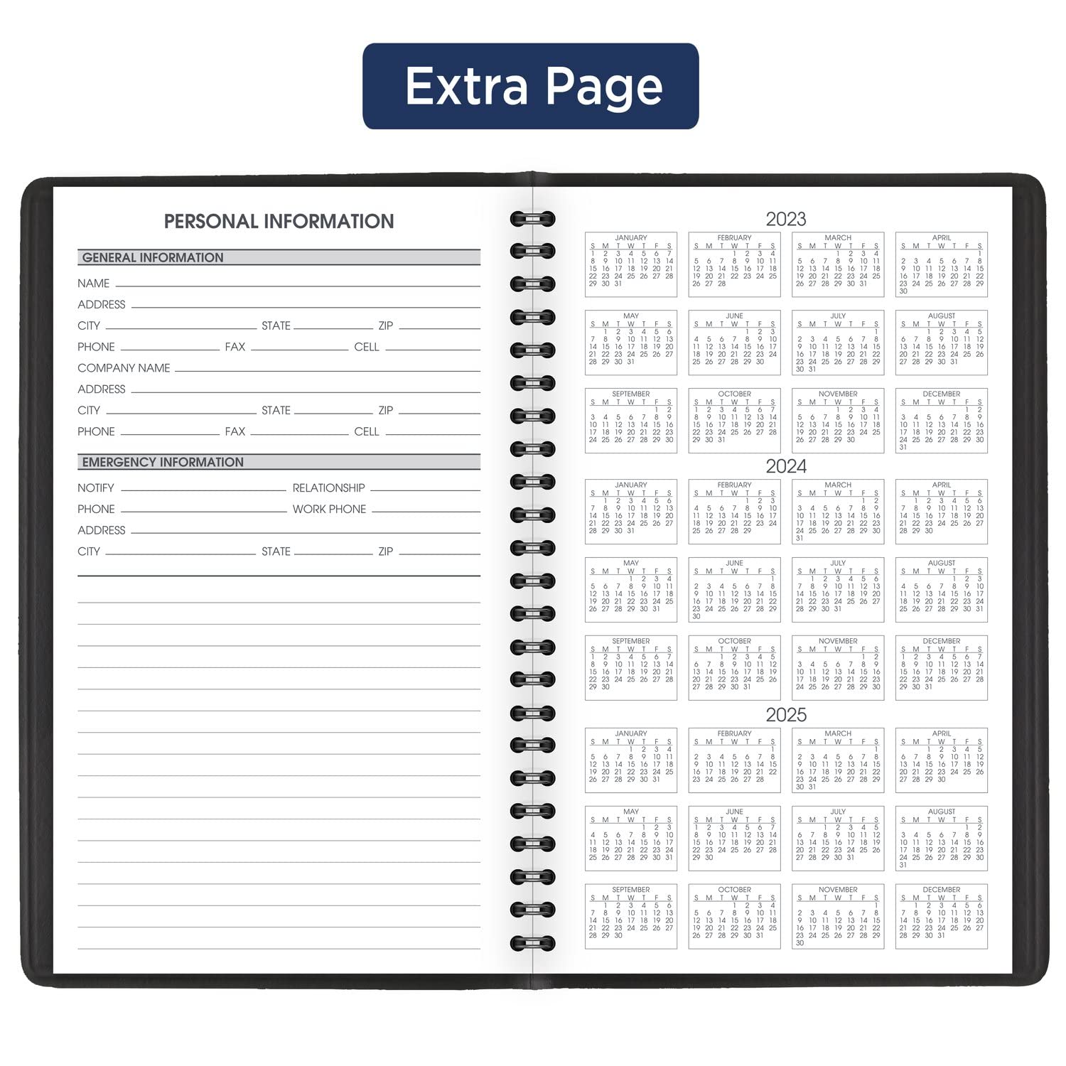 AT-A-GLANCE 2024 Weekly Appointment Book Planner, 5" x 8", Small, 13 Months, Black (701000524)
