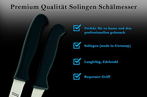 SMI β Paring Knife Set Peeling Knife for Fruits and Vegetable Straight & Curved Stainless Steel Solingen Knife Made in Germany