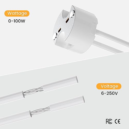 Minpory MR16 G4 GU5.3 Ceramic Bi-Pin Base Socket, MR16, MR11 Halogen Incandescent CFL LED Bulb Holder Wire Connector Socket Adapter 10 Pack
